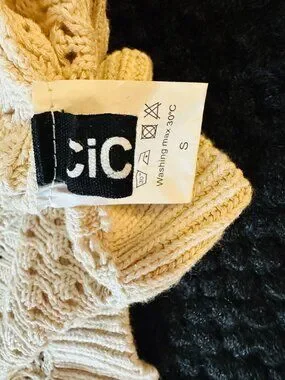cicibird | Tops | Cicibird Cream Crochet Pointelle Open Knit Ruffle Hem ...